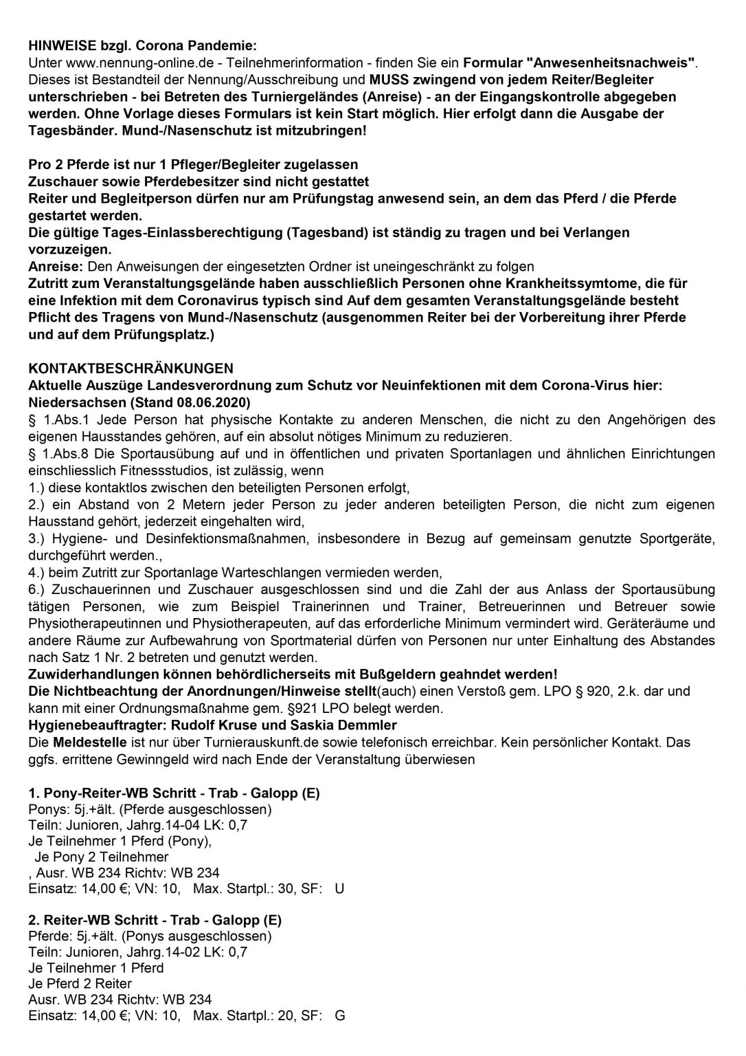 WBO-Turnier am 18-08-2020 - Reitverein Zeven